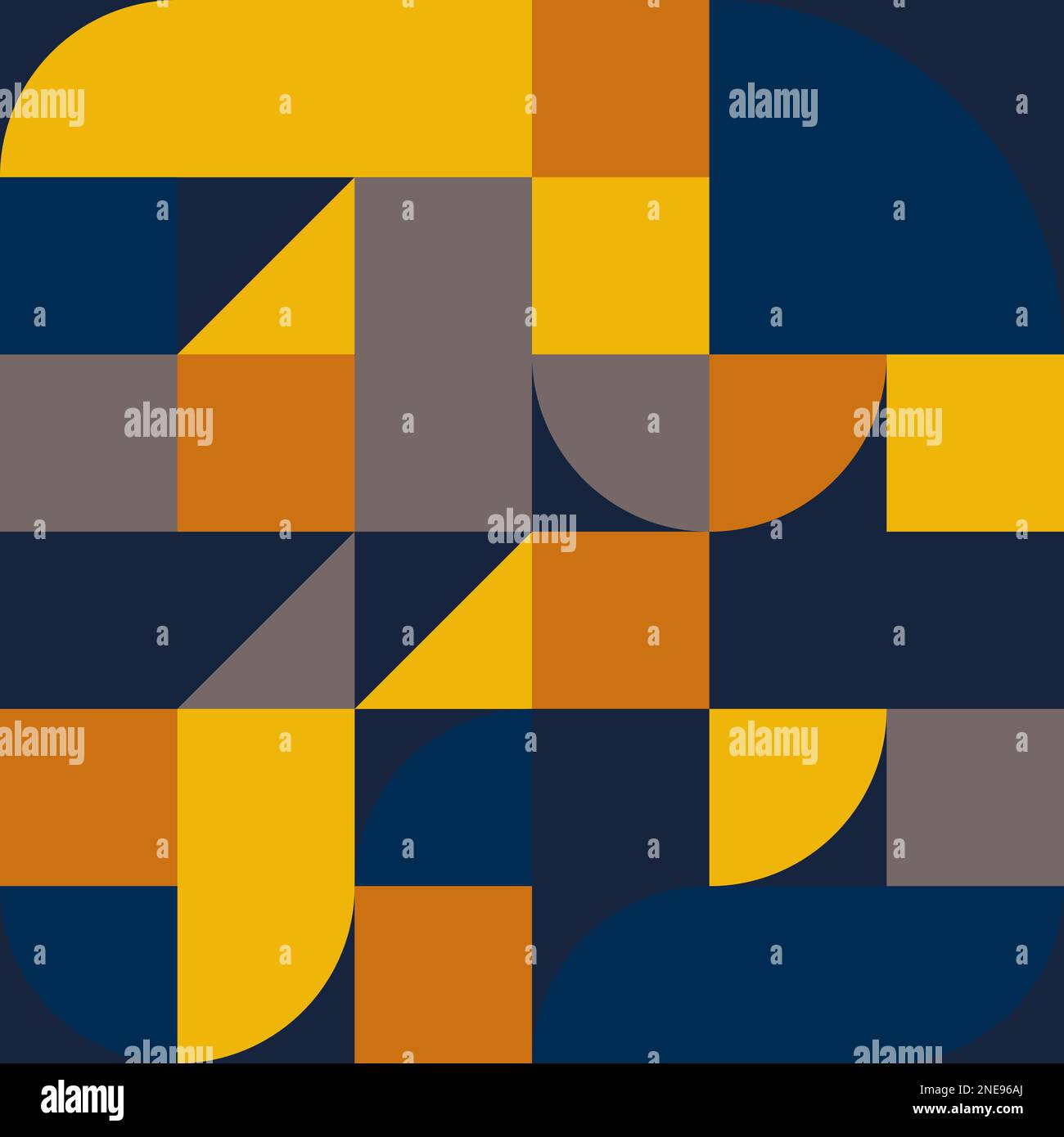 Seamless square pattern in bauhaus style with geometric shapes. Wall ...