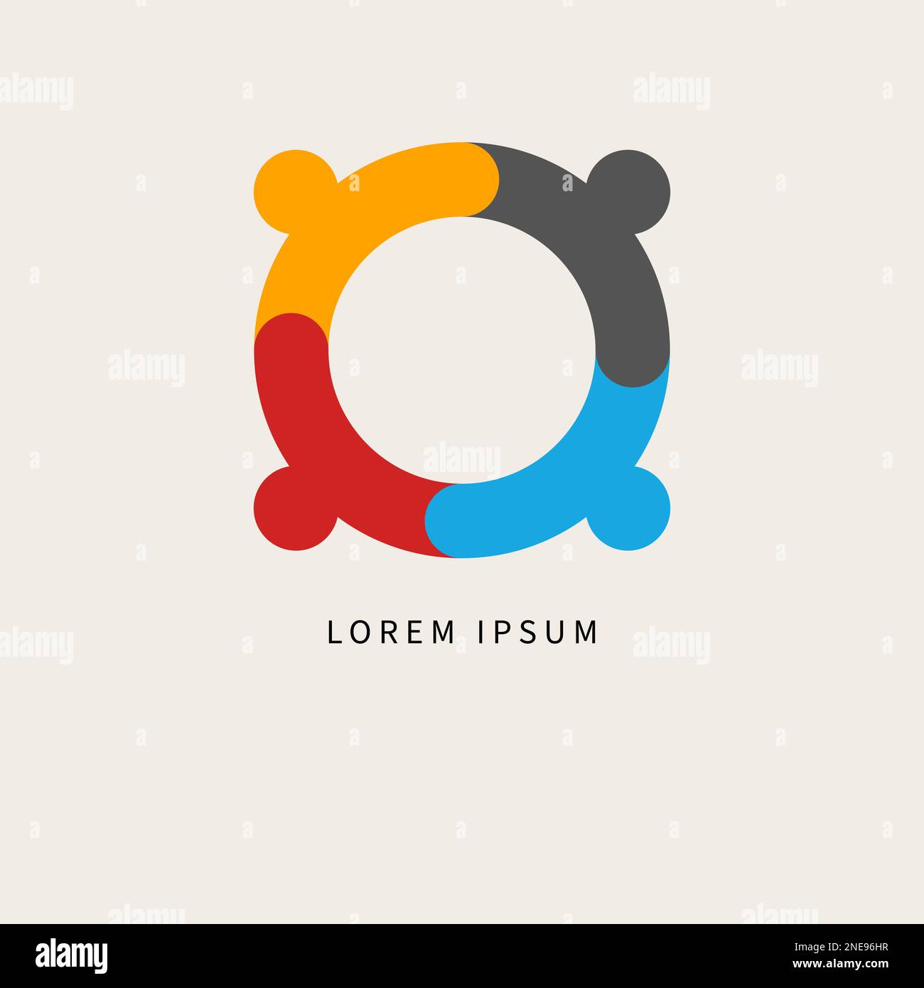 Circle of people, business logo. Group, team of people icon Stock ...