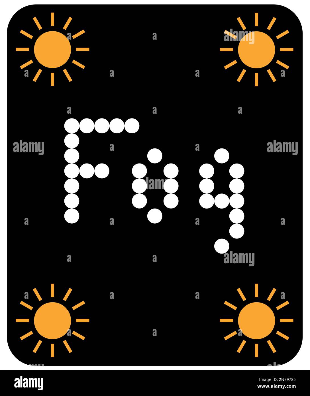 Risk of fog ahead proceed with caution British road sign Stock Photo ...