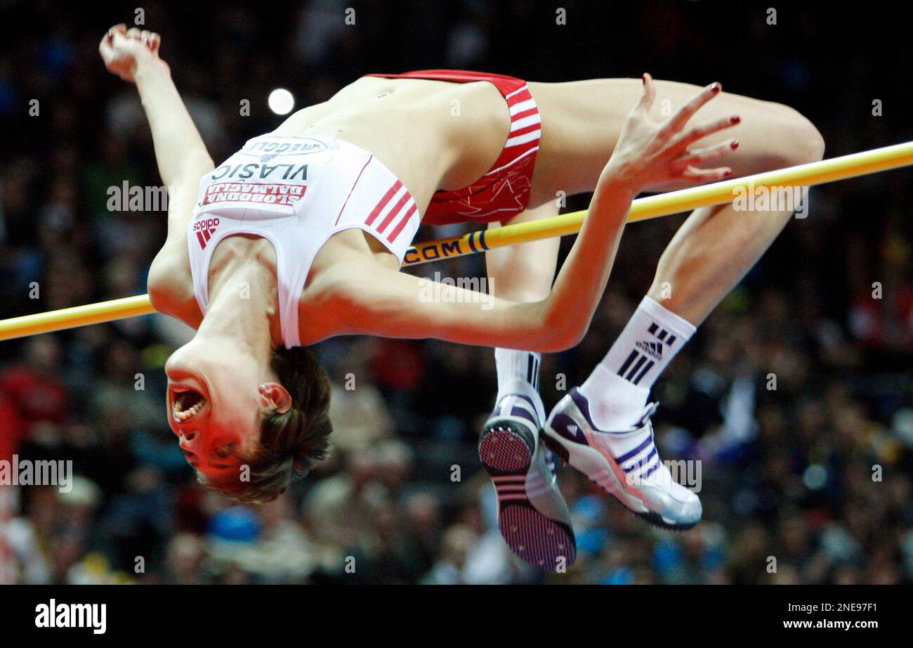 Croatia's Blanka Vlasic competes in the women's high jump during the ...