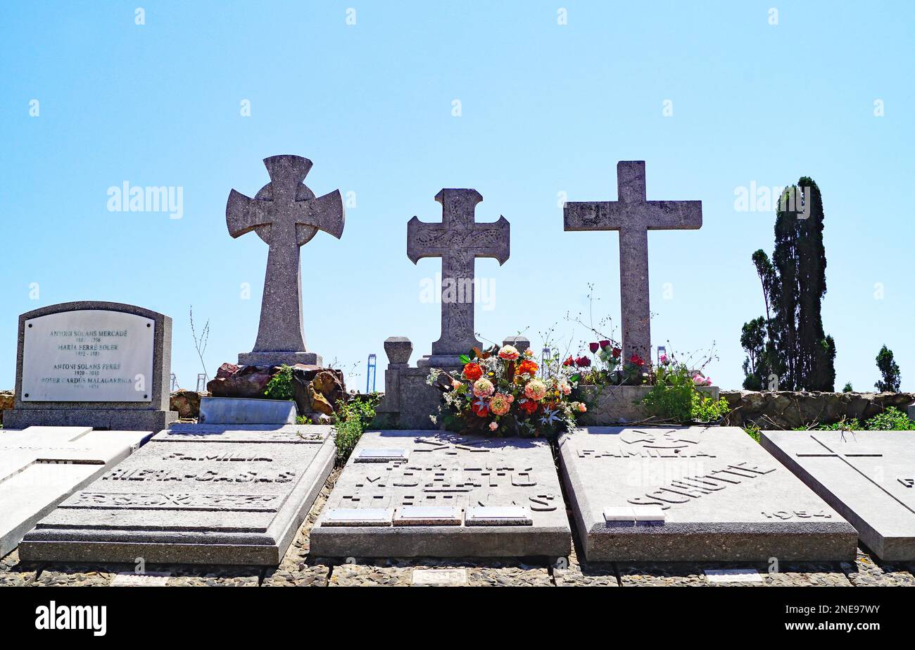 Panoramic of the Montjuic cemetery in Barcelona, Catalunya, Spain ...