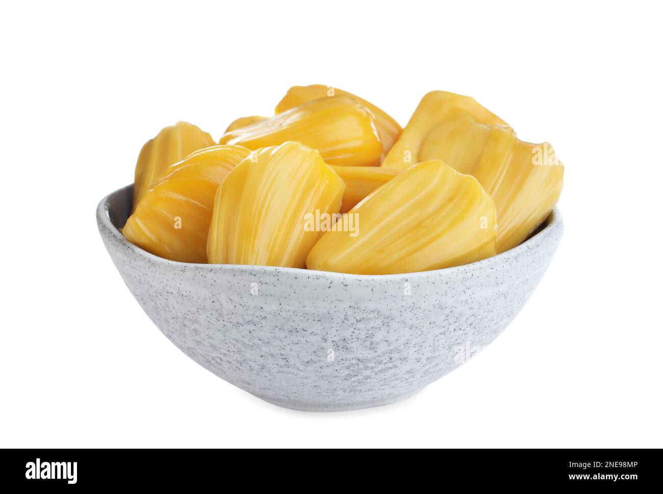 Delicious jackfruit bulbs in bowl on white background Stock Photo - Alamy