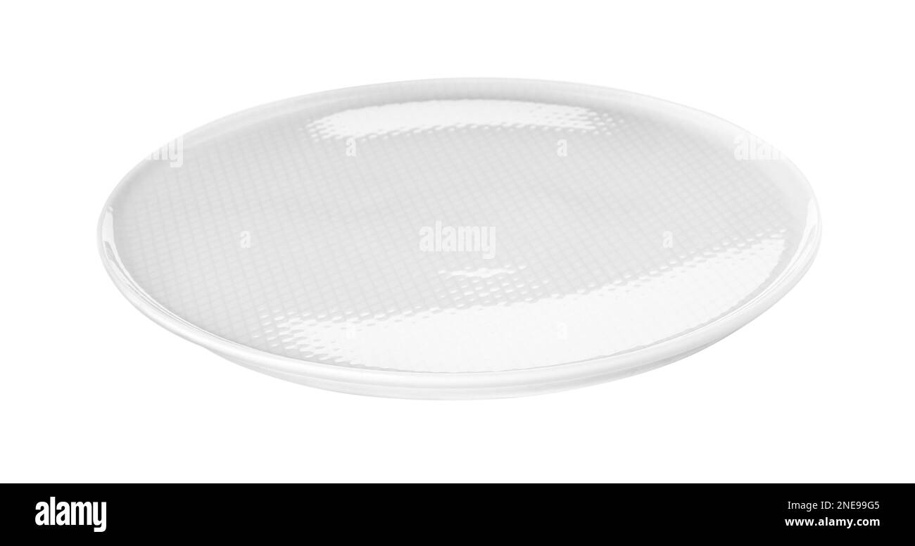Beautiful new clean plate isolated on white Stock Photo - Alamy