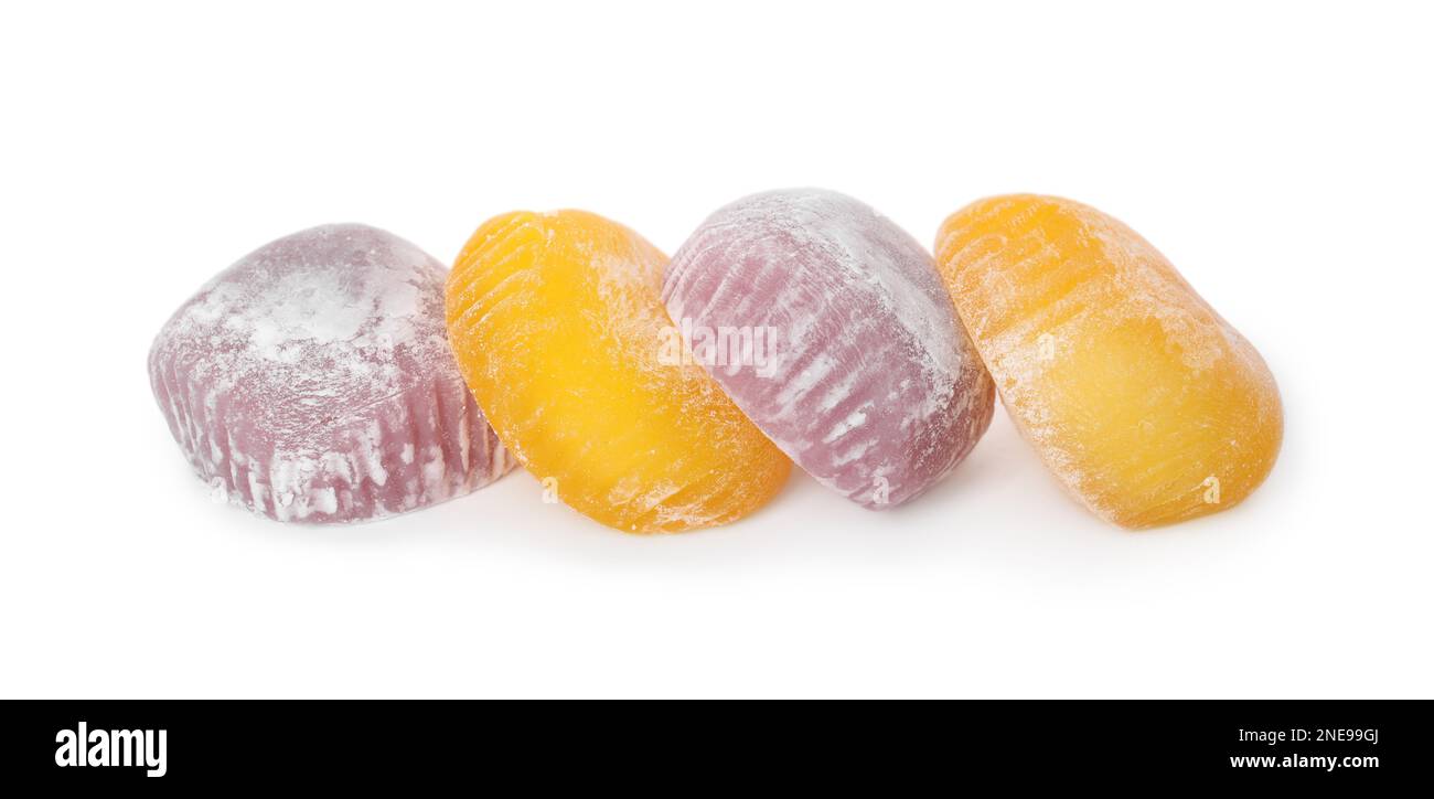 Different delicious mochi on white background. Japanese cuisine Stock ...