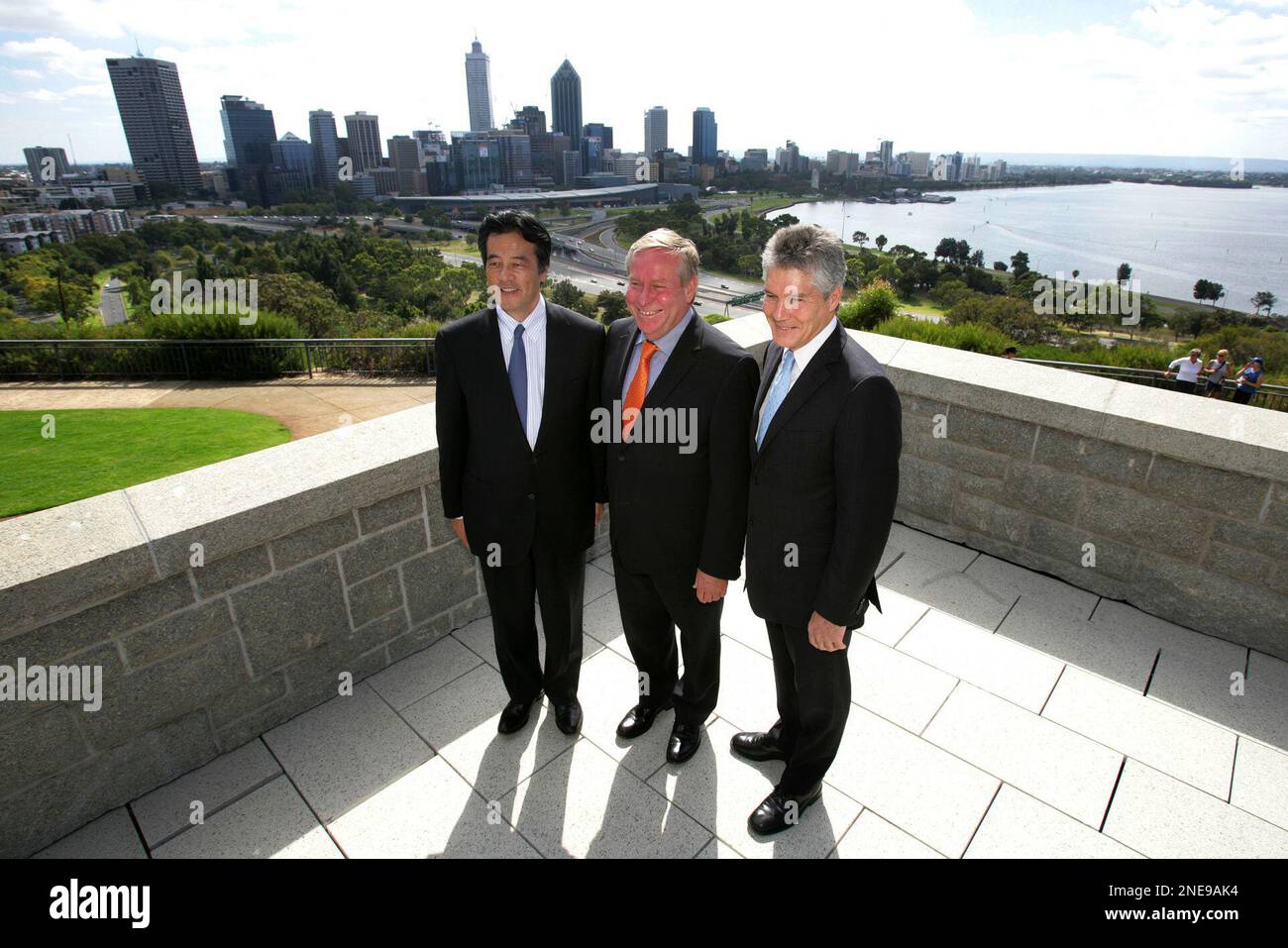Japanese Foreign Minister Katsuya Okada, from left, Western Australian ...