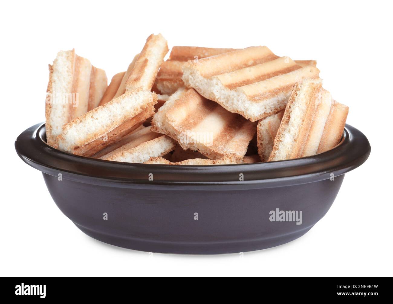 Delicious crispy pita chips on white background Stock Photo - Alamy