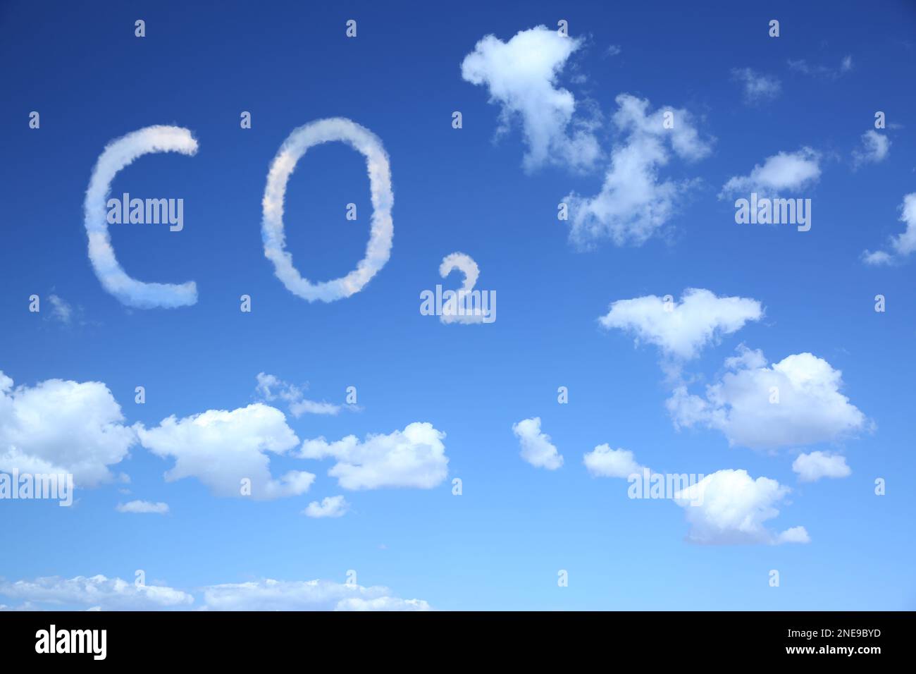 CO2 emissions. View of blue sky with white clouds Stock Photo - Alamy