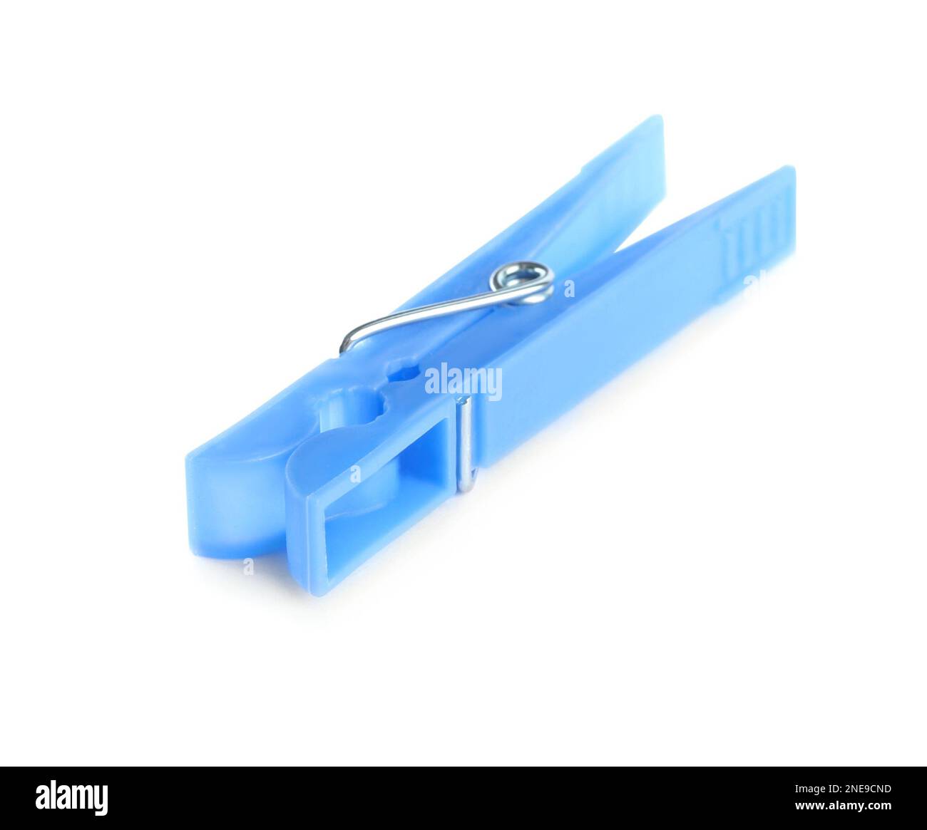 Bright light blue plastic clothespin isolated on white Stock Photo - Alamy