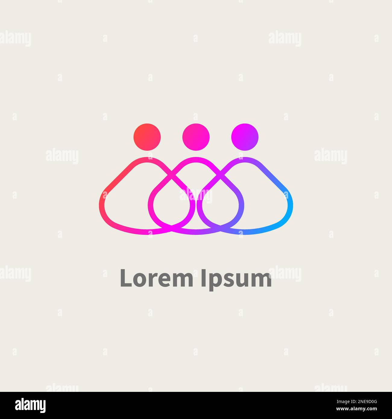 Three abstract people geometric logo. Business outline group, friends ...