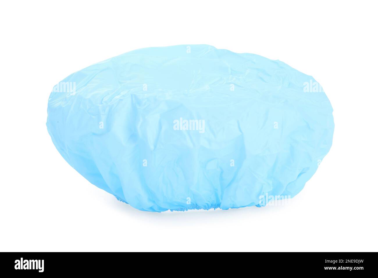Light blue waterproof shower cap isolated on white Stock Photo - Alamy
