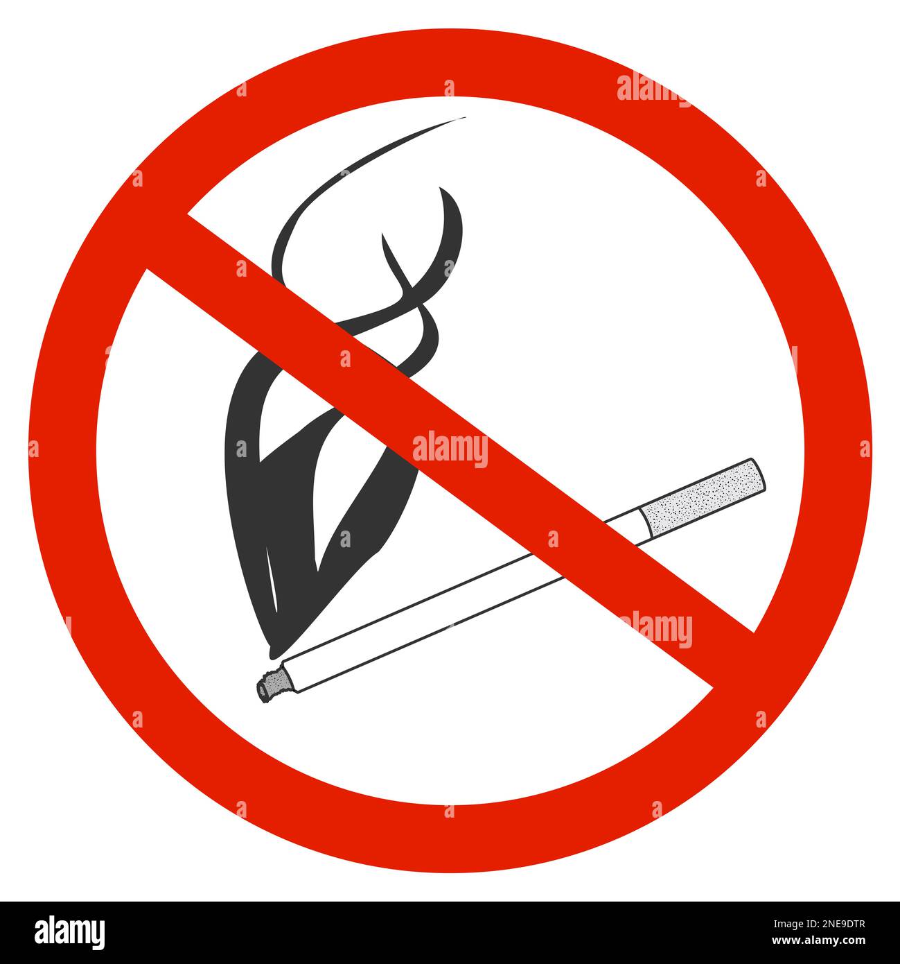 Red no smoking sign silhouette with crossed out cigarette and smoke ...