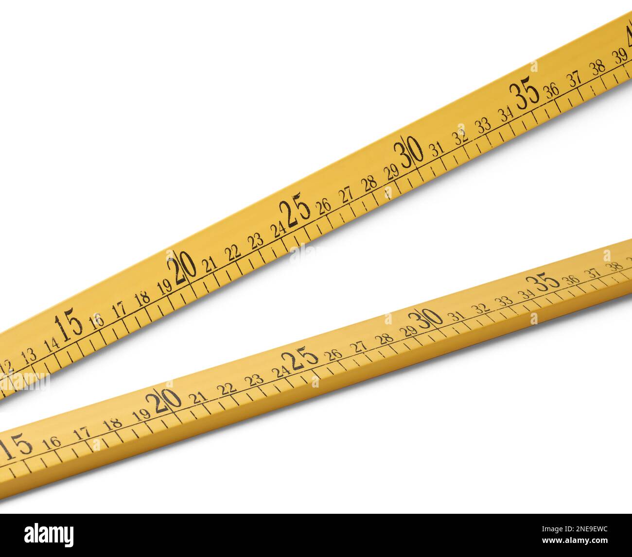 yellow color wooden measuring ruler in centimeter scale isolated on ...