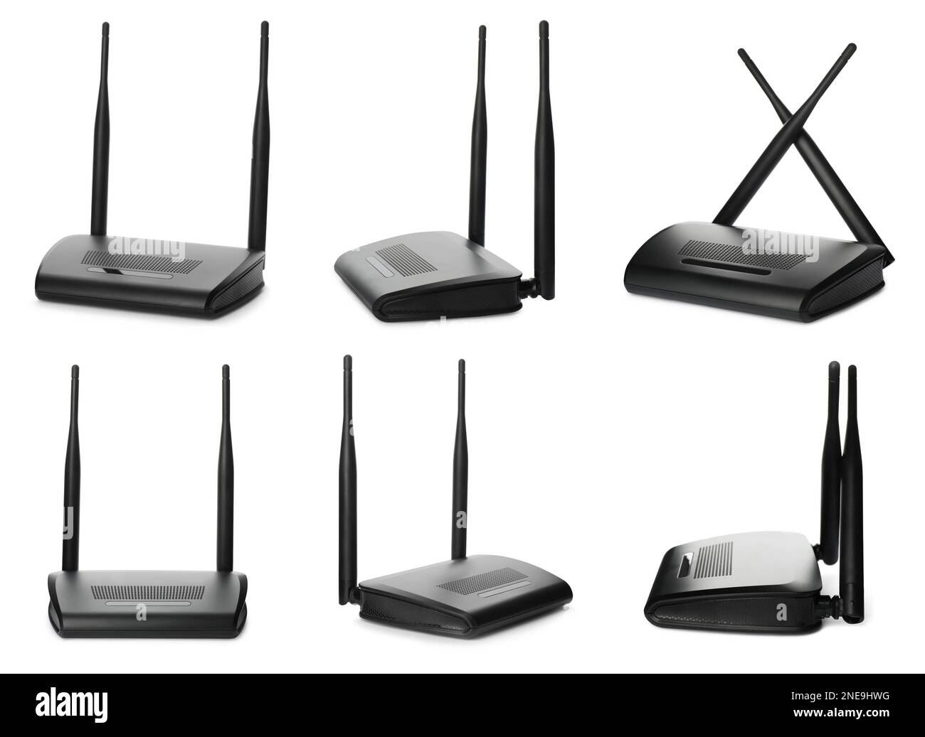 Set with modern Wi-Fi routers on white background Stock Photo - Alamy