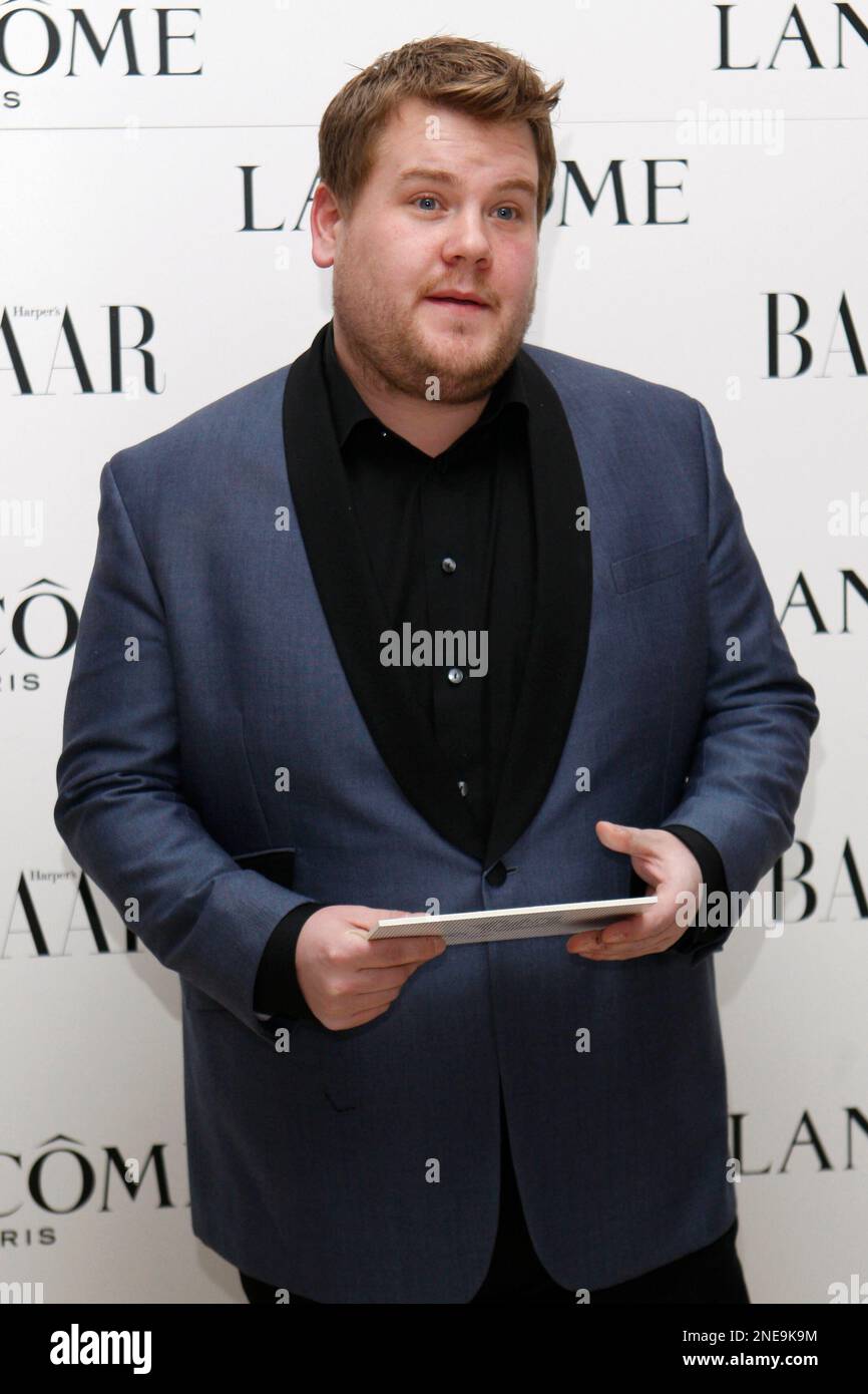 British actor James Corden poses as he arrives for a Lancome pre-BAFTA ...