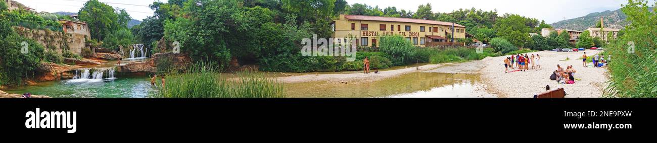 La Pesquera poza or natural pool in Beceite, Teruel, Aragon, Spain ...