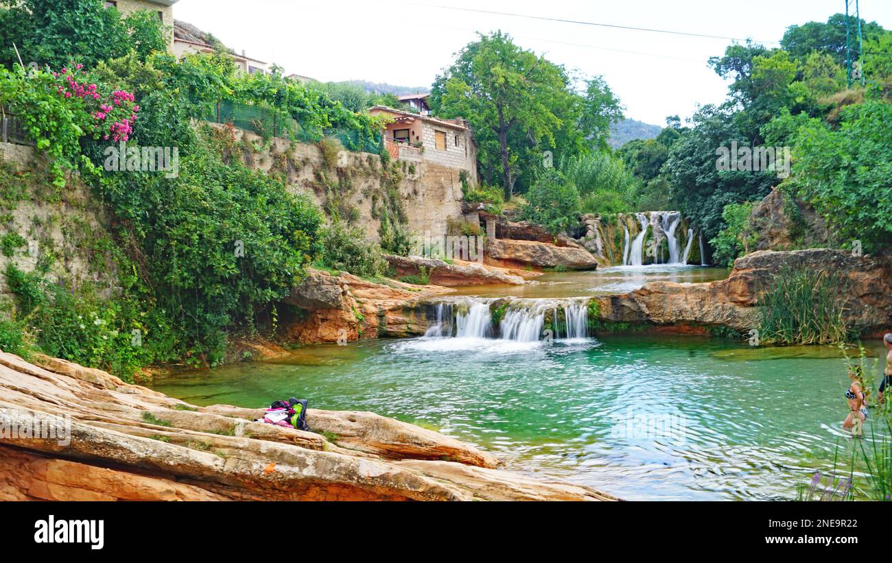 La Pesquera poza or natural pool in Beceite, Teruel, Aragon, Spain ...