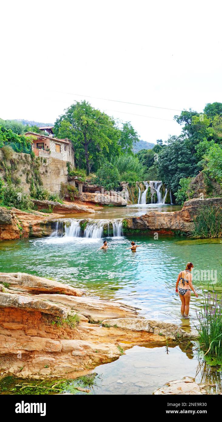 La Pesquera poza or natural pool in Beceite, Teruel, Aragon, Spain ...