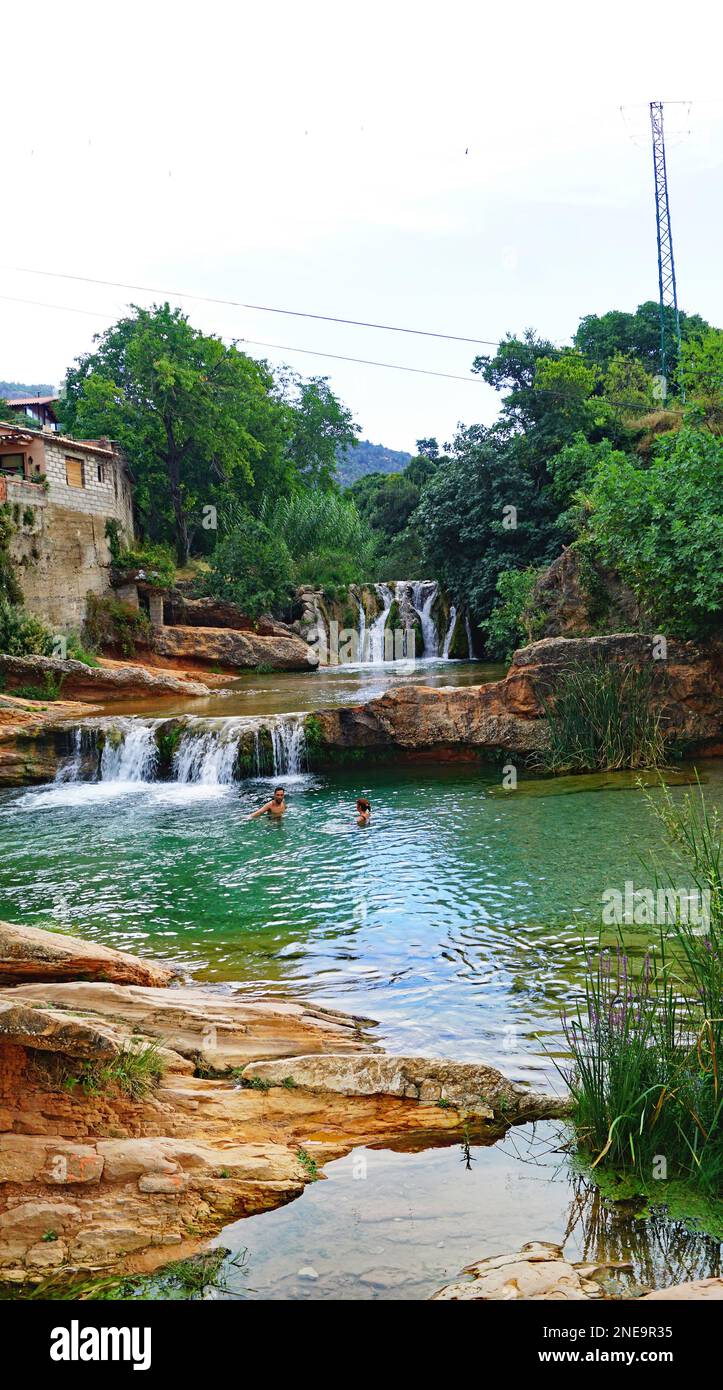 La Pesquera poza or natural pool in Beceite, Teruel, Aragon, Spain ...