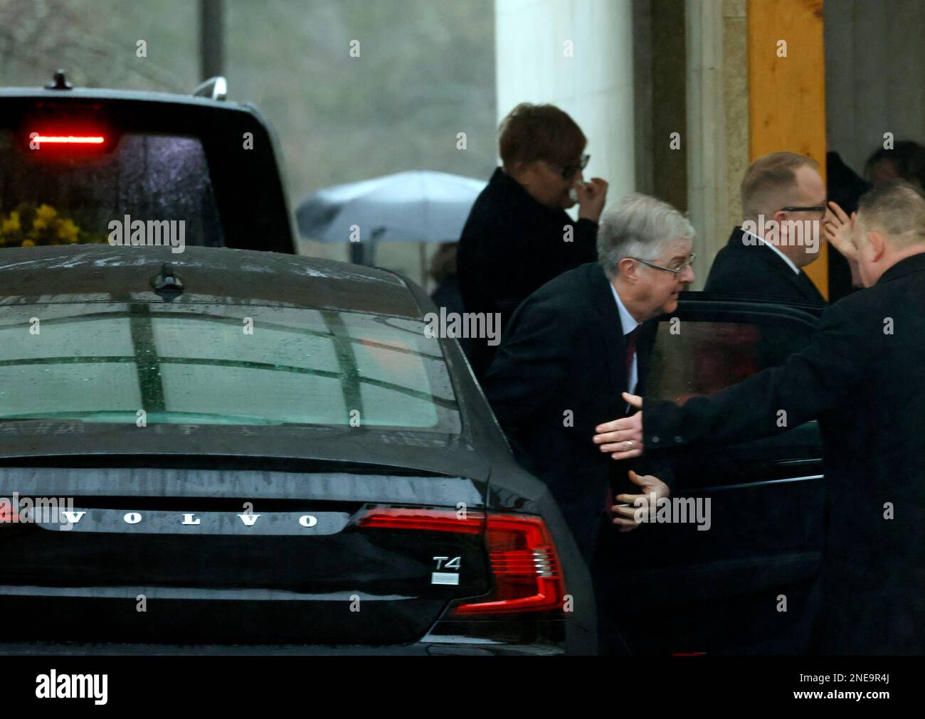Wale's First minister Mark Drakeford arriving for the funeral of his ...