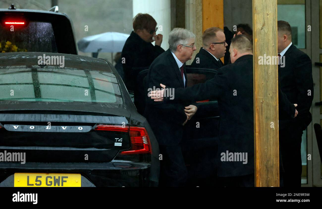 Wale's First minister Mark Drakeford arriving for the funeral of his ...