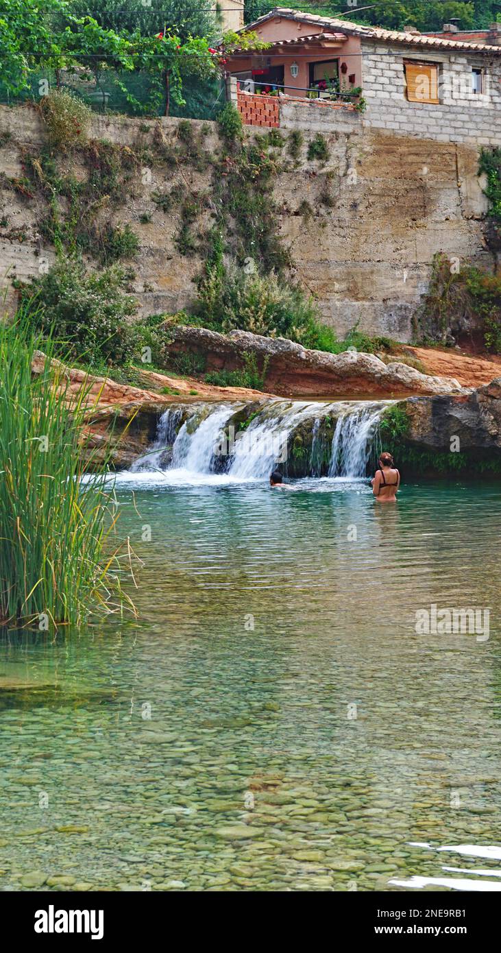 La Pesquera poza or natural pool in Beceite, Teruel, Aragon, Spain ...