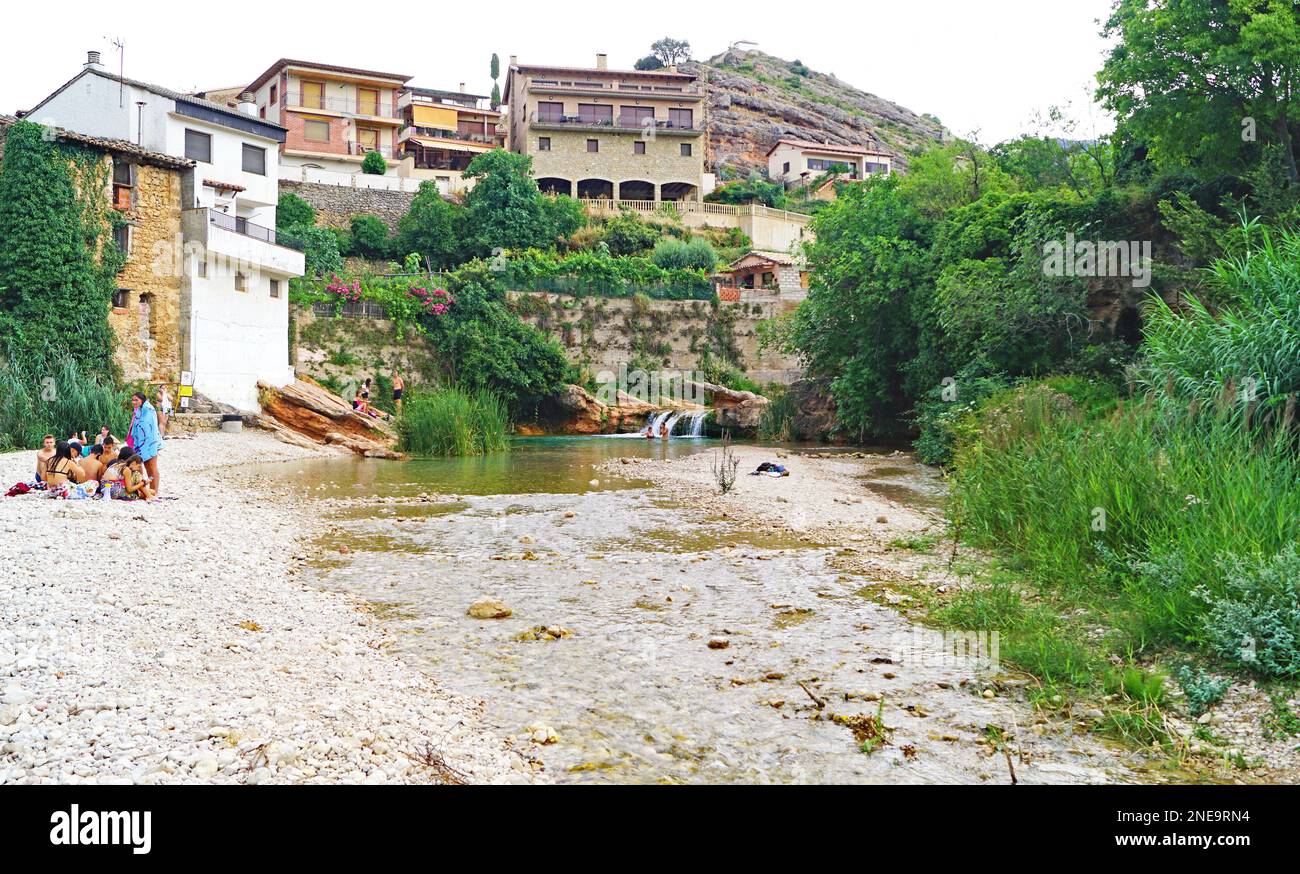 La Pesquera poza or natural pool in Beceite, Teruel, Aragon, Spain ...