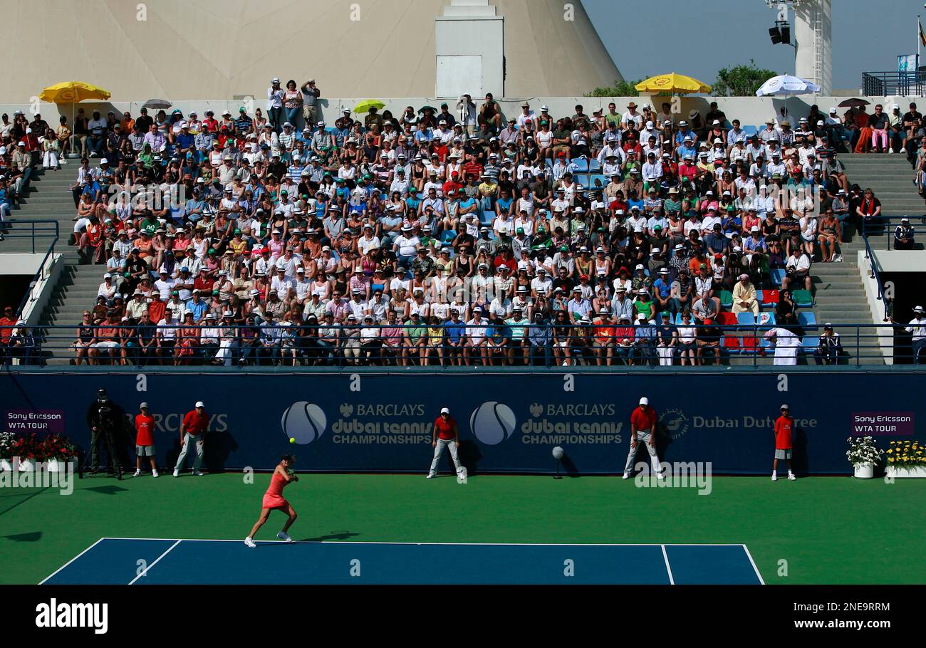 Israel's Shahar Peer returns the ball to Venus Williams of U.S. during ...