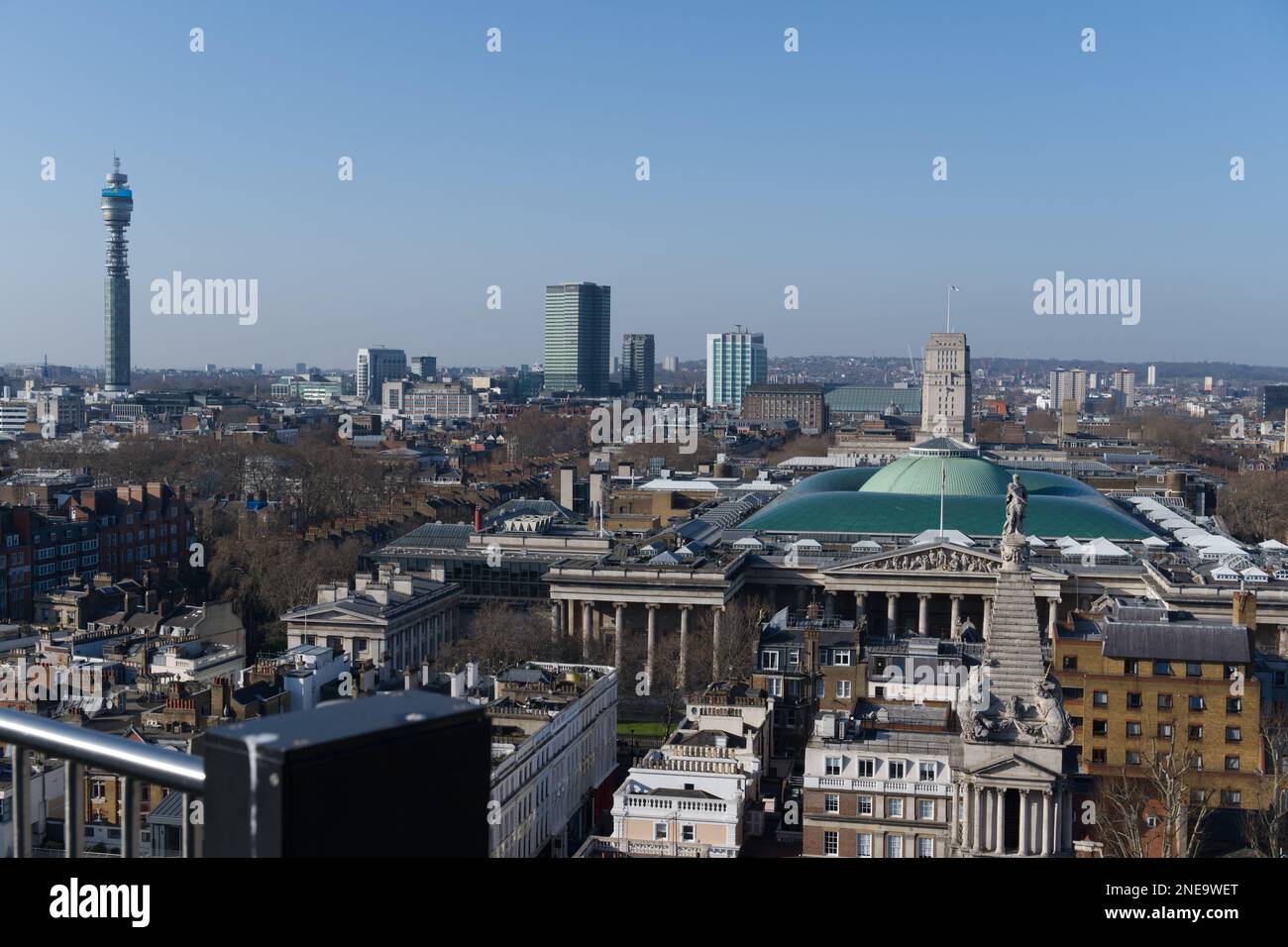 BT tower, The British Museum and Senate House seen from the Post ...
