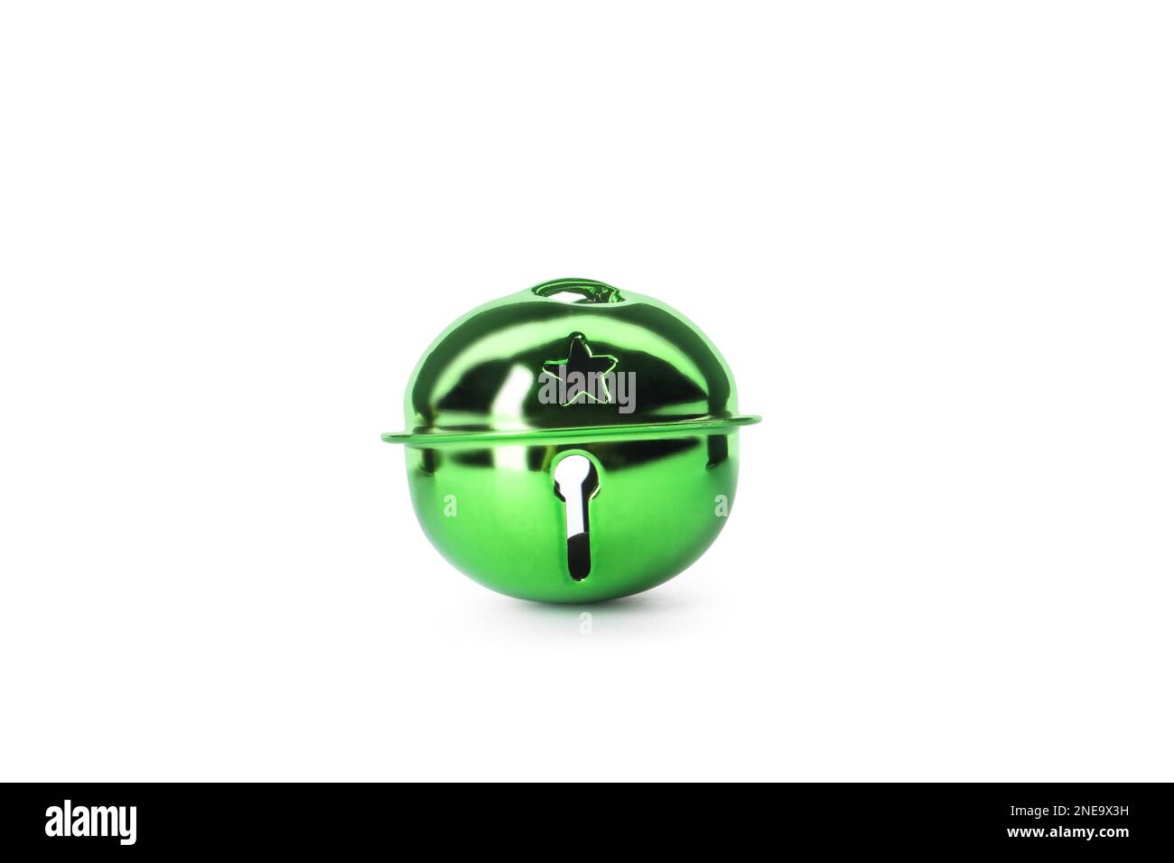 Shiny green sleigh bell isolated on white Stock Photo - Alamy