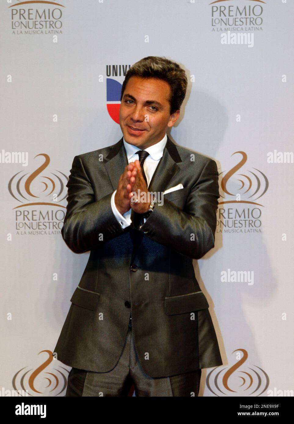 Mexican singer Cristian Castro poses on the red carpet before the start ...