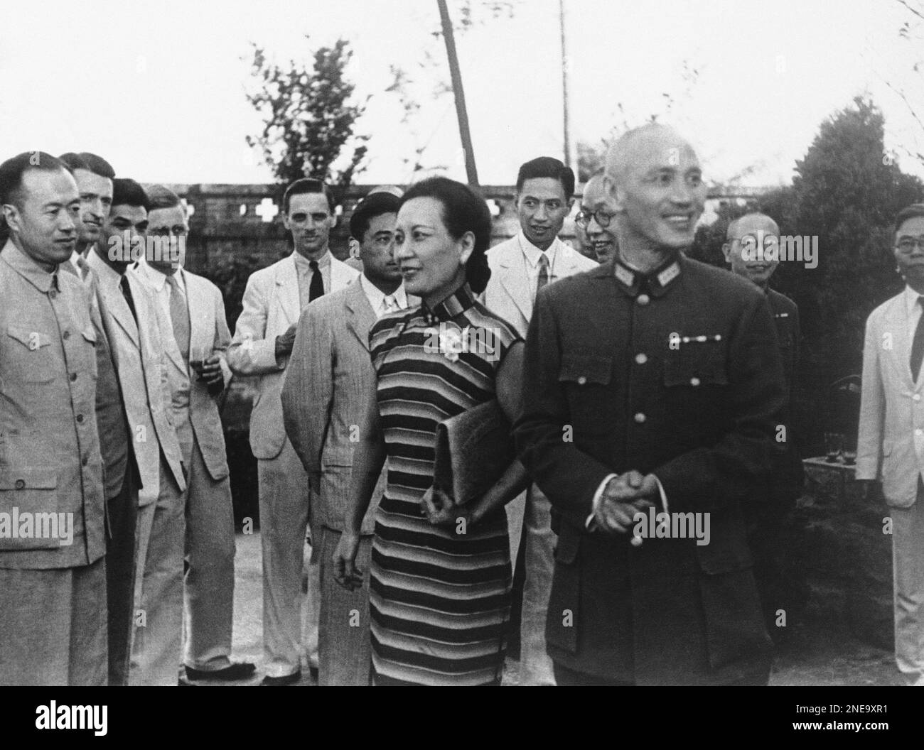 Generalissimo and Madame Chiang Kai-shek, right, stroll among the ...