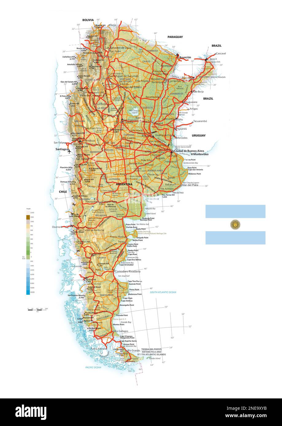 physical map of argentina