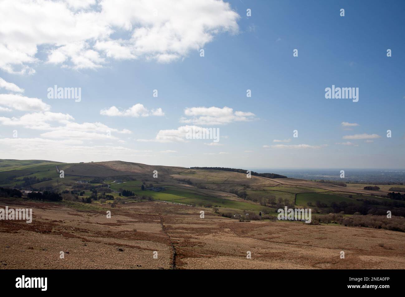 Bowstonegate and Lyme Park viewed from Black Hill near Disley ...