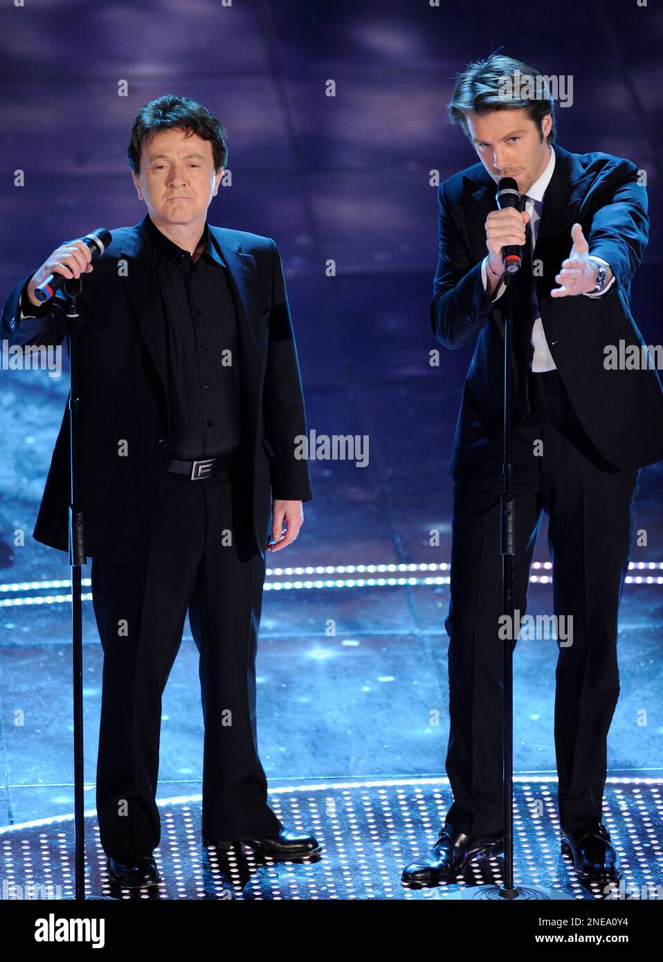 Pupo, left, and Emanuele Filiberto sing "Italia amore mio" during the ...