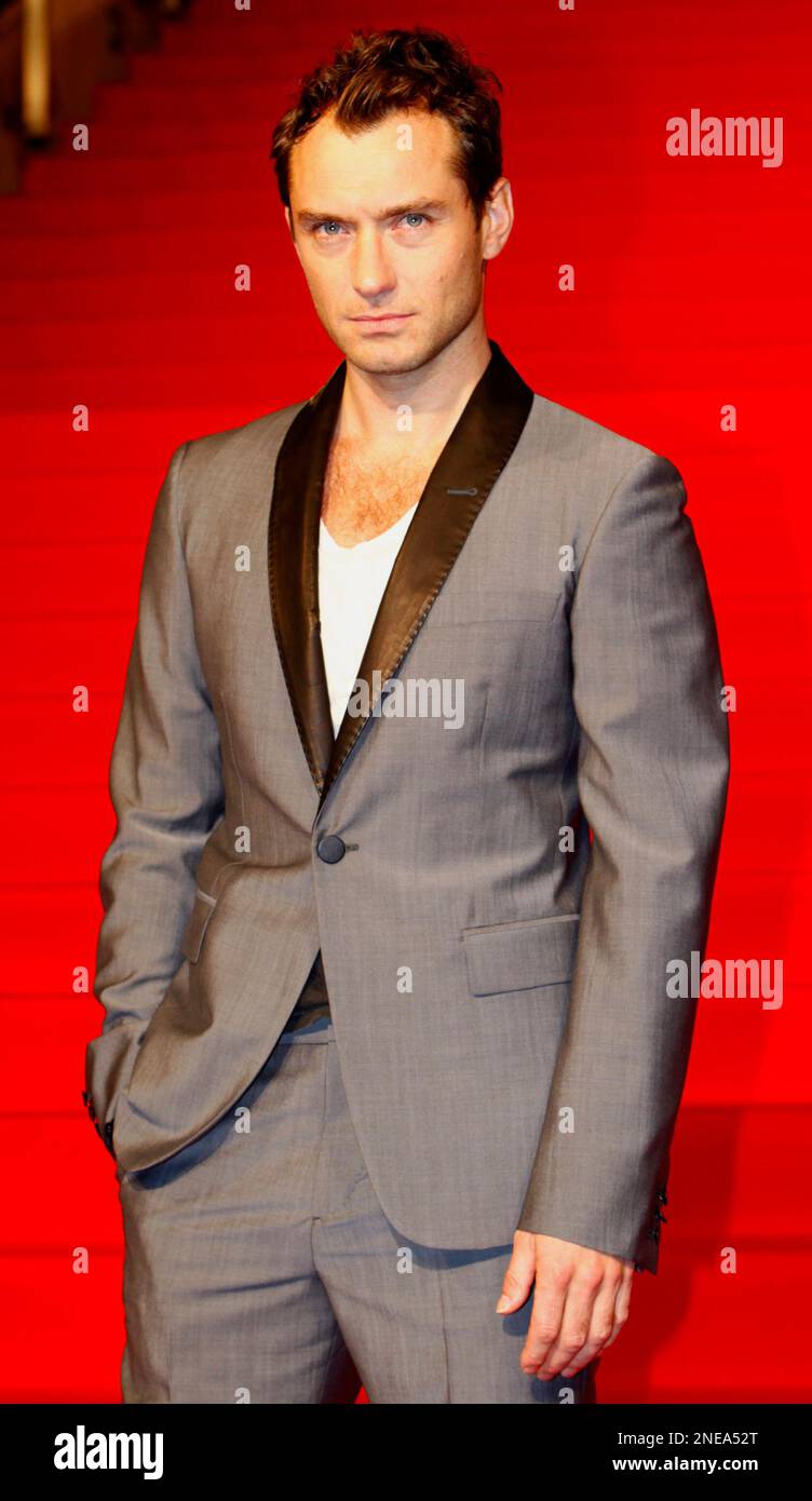 British actor Jude Law poses for photographers during the Japan ...