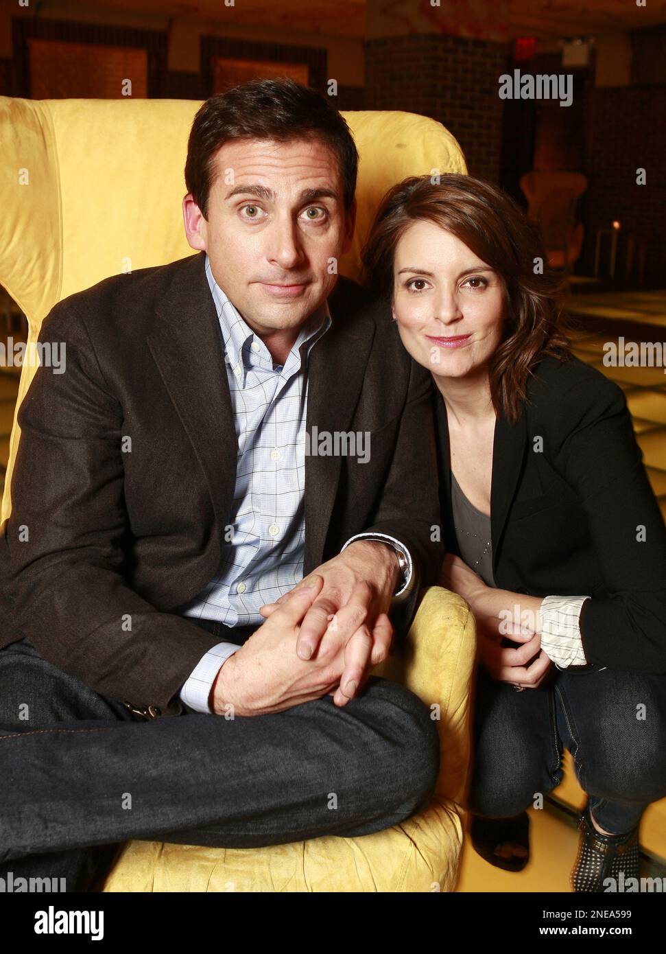 Actors Steve Carell and Tina Fey pose for a portrait at the Hudson hotel while promoting the ...