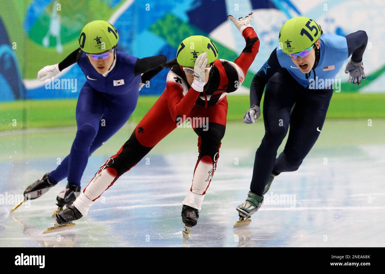 South Korea Lee Eun-Byul, left, Canada's Kalyna Roberge, center, and ...