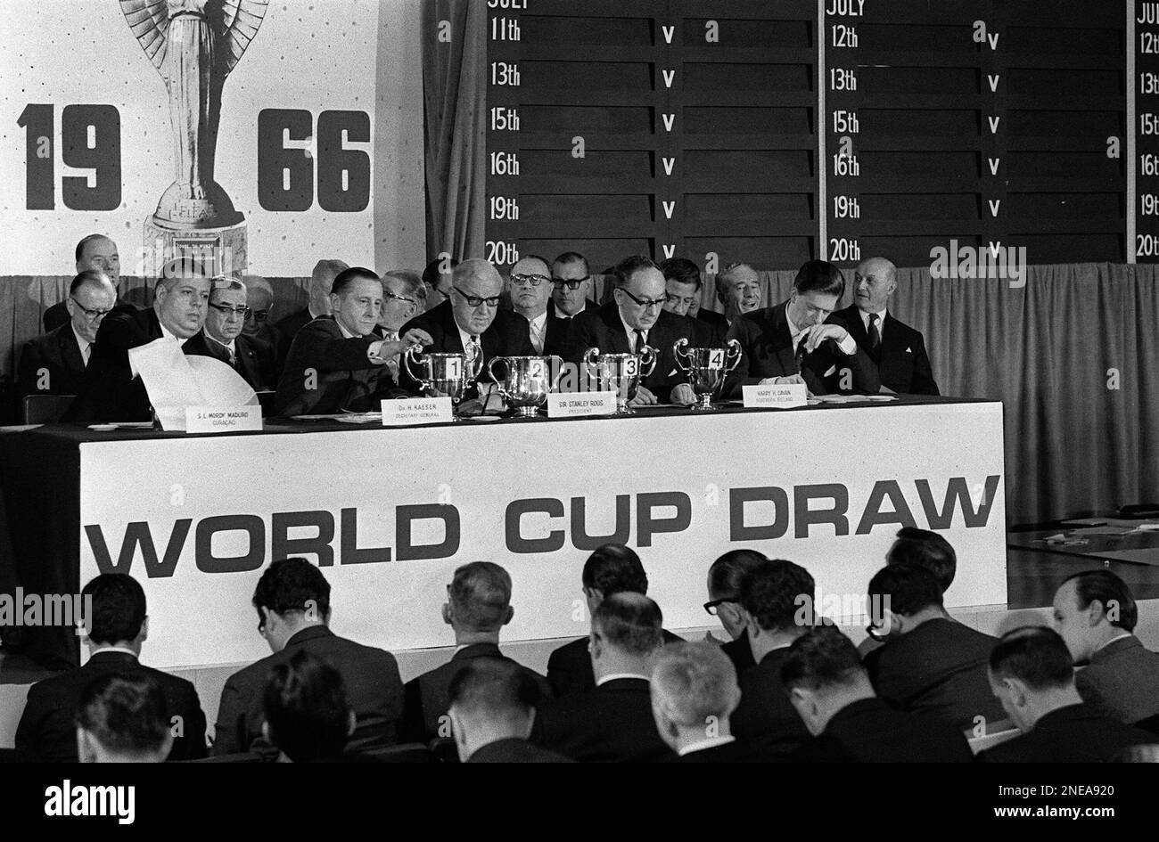 From left, S. L. Mordy Maduro; Dr. Helmut Kaeser, FIFA Secretary; Sir ...