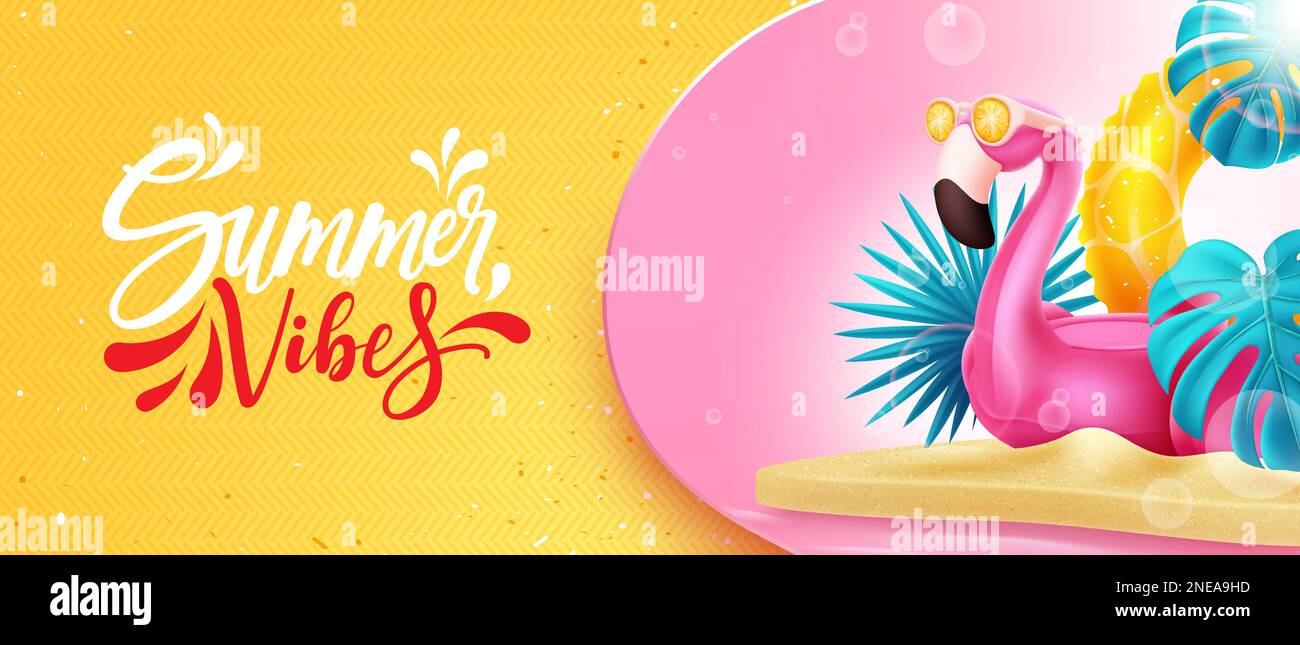 Summer vibes vector design. Summer vibes text in empty space with ...