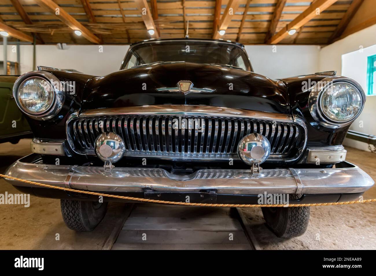 View of Exhibit of the black Volga. Russian cars Stock Photo - Alamy
