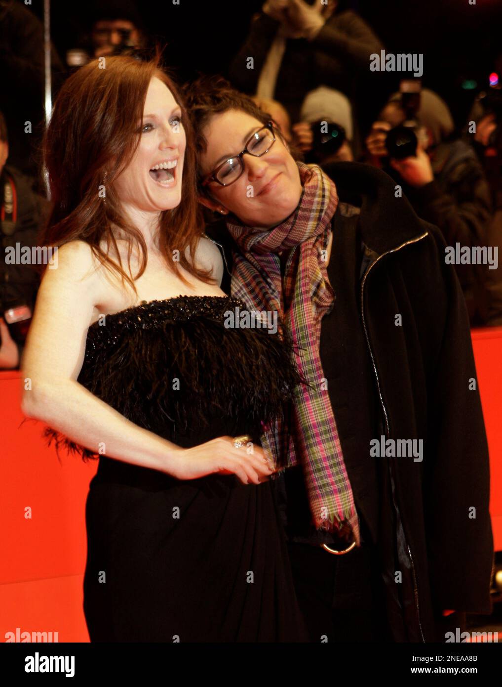 U.S. director Lisa Cholodenko, right, and U.S. actress Julianne Moore pose on the red carpet for ...