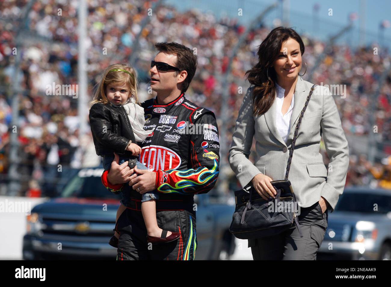 Jeff Gordon with daughter Ella Sofia and wife Ingrid at the NASCAR ...