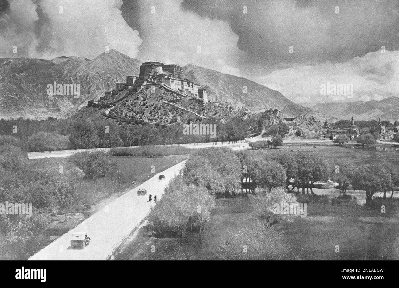 The new Sikang-Tibet highway entering Lhasa, the capitol of Tibet, 1957 ...