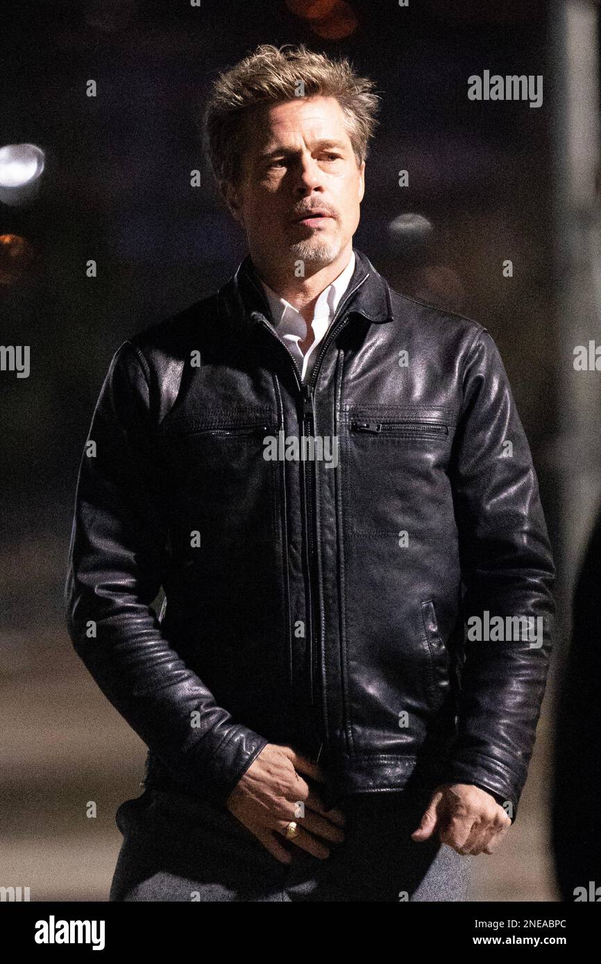 New York, NY, USA. 15th Feb, 2023. Brad Pitt on location for WOLFS ...