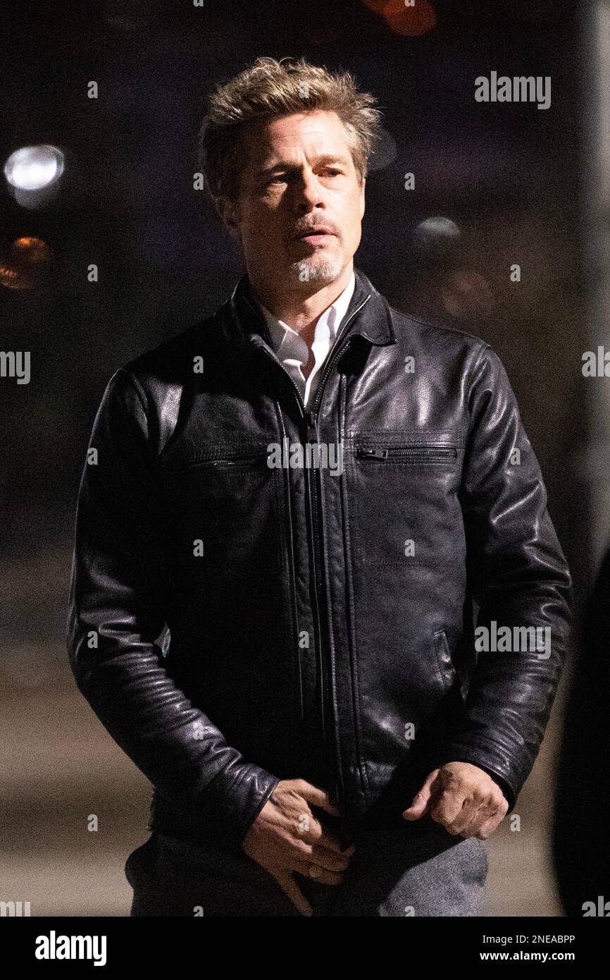 New York, NY, USA. 15th Feb, 2023. Brad Pitt on location for WOLFS ...