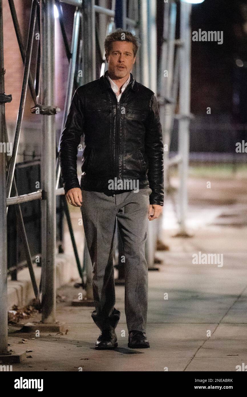 New York, NY, USA. 15th Feb, 2023. Brad Pitt on location for WOLFS ...