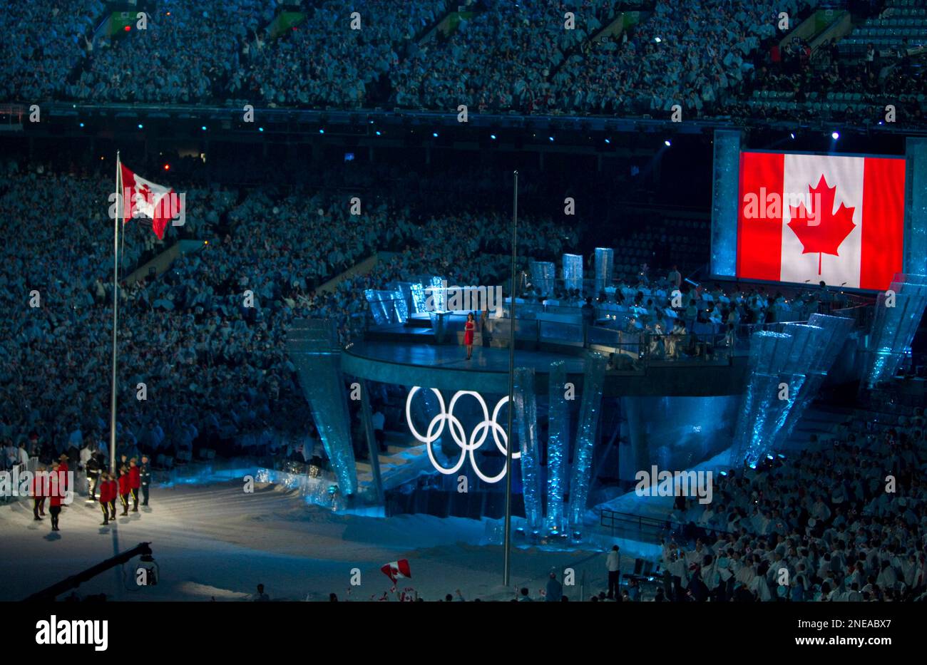 The Canadian flag is raise by an RCMP honour guard at the opening ...