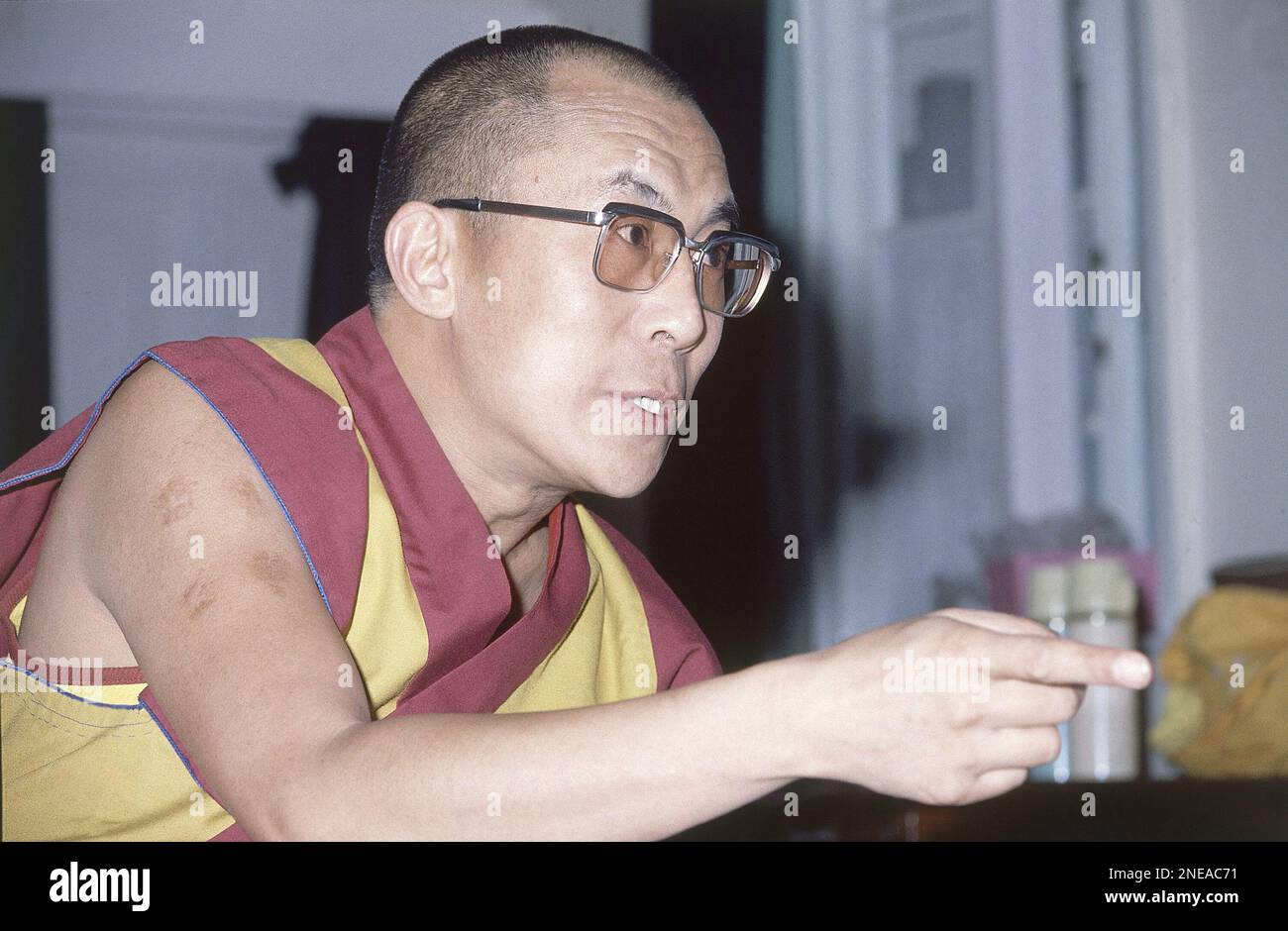 Dalai Lama is shown on June 18, 1978. His holiness is the exiled leader ...