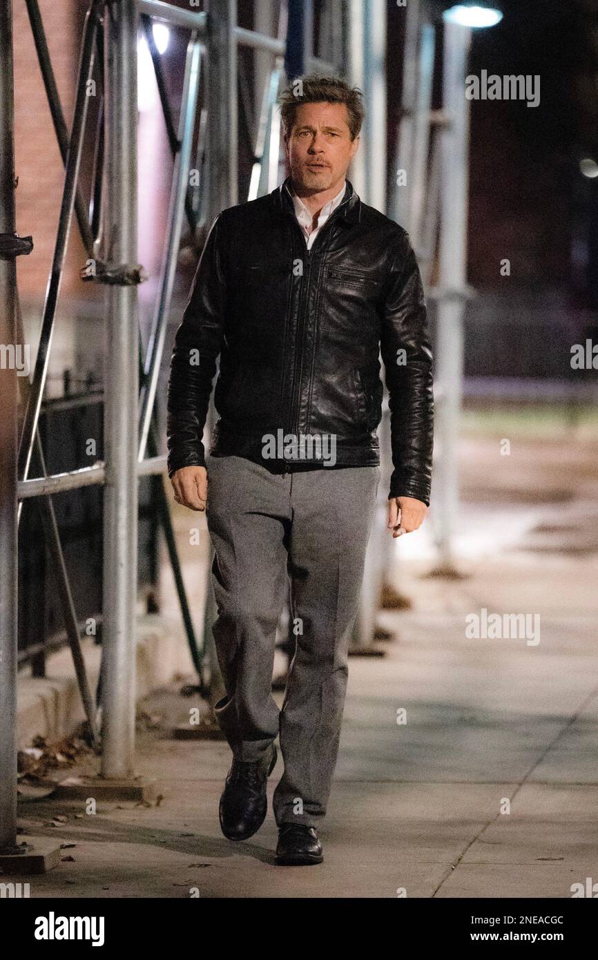 New York, NY, USA. 15th Feb, 2023. Brad Pitt on location for WOLFS ...