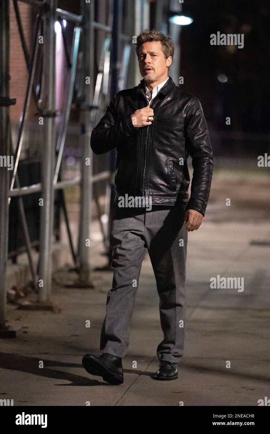 New York, NY, USA. 15th Feb, 2023. Brad Pitt on location for WOLFS ...